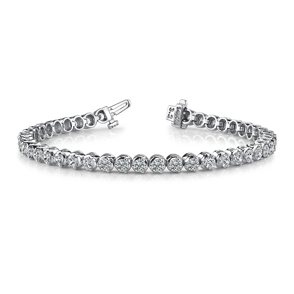Houston Diamond District 3 Carat Classic Diamond Tennis Bracelet 3 Prong 14K White Gold Luxury Collection (H/I Color VS1/VS2 Clarity)