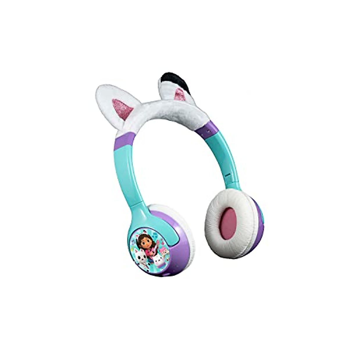 eKids Gabbys Dollhouse Kids Bluetooth Headphones, Wireless Headphones with Microphone Includes Aux Cord, Volume Reduced Kids Foldable Headphones for School, Home, or Travel