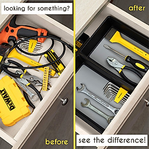 LIVORINI Drawer Organizers | Kitchen Drawer Organizer, Desk Drawer Organizer, Junk Drawer Organizer | Organization and Storage Tray [6 Pcs]