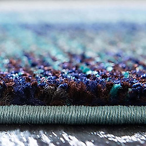 Unique Loom Estrella Collection Distressed, Gradient, Dark Colors, Abstract, Modern Area Rug, 5 ft x 8 ft, Blue/Beige