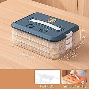 3 4 Layer Storage Box Food Containers Holder With Lid Refrigerator Froze Dumpling Storage Box