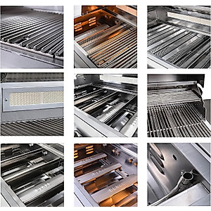 BLAZE BBQ Outdoor Package of 40” LTE Built-in Gas Grill, Dop-In Single Side Burner, 32” Door & Two Drawers Combo, Compact Refrigerator and Accessories (Grill Cover, Fridge Trim and Rotisserie Kit)