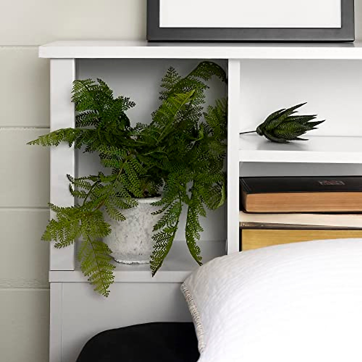 South Shore Vito Bookcase Headboard, Queen, Pure White