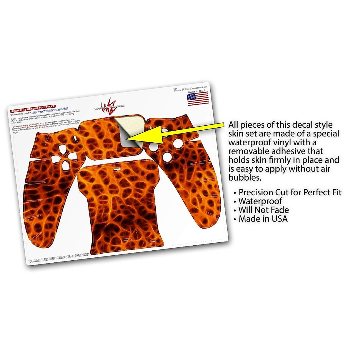 WraptorSkinz Skin Wrap compatible with Sony PS5 DualSense Controller Fractal Fur Cheetah (CONTROLLER NOT INCLUDED)