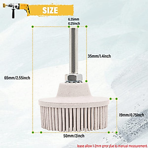 2 Inch Bristle Disc,6 Pieces Roloc Bristle Disc Grade - 120# 80# 50# Grit Abrasive Coating Removal Disc for Metal with 1/4 Inch Shank Attachment