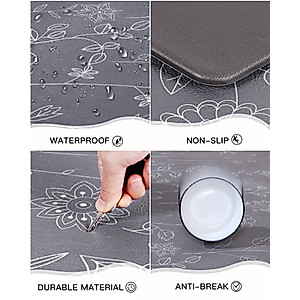 Kitchen Rugs and Mats Cushioned Anti Fatigue, WHTOR 2 PCS Non Skid Kitchen Runner Rugs, Waterproof Memory Foam Kitchen Floor Mat, Standing Desk Mat for House, Sink, Office, Kitchen (Gray)