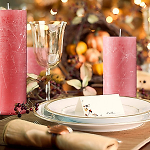 SPAAS Rustic Rose Blush Pillar Candles - 2.7" X 5" Decorative Candles Set of 4 - Clean Burning and Dripless Unscented Rustic Pillar Candles for Home Decorations, Party, Weddings, Spa, Restaurant