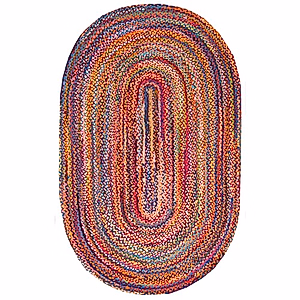 nuLOOM Tammara Bohemian Hand Braided Area Rug, Oval 4x6, Multi
