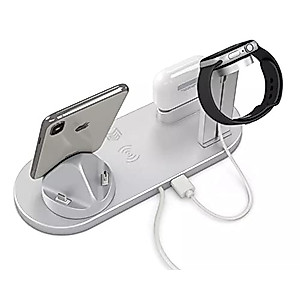 ZENDEU Wireless Charger - 6 in 1 Charger Station - Wireless Charging Station - Phone Charging Station - Wireless Charging Station for Apple Products - Phone and Watch Charging Station (Silver)