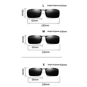 Polarized Clip On Sunglasses for Men Women Clips for Glasses Non-Flip Up for Outdoor/Driving