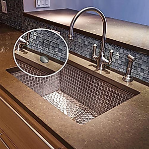 2 Pack Sink Faucet Hole Cover Kitchen Sink Plug Brushed Stainless Steel Hole Cover Soap Dispenser Cover for Dia 0.98 to 1.18 inch(Short)