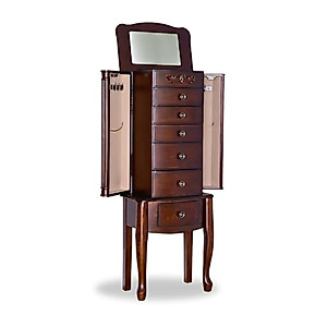 Hives and Honey Morgan Armoire Jewelry Cabinet, Dark Walnut