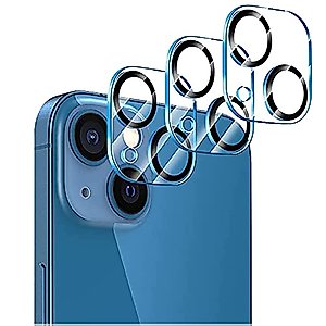 [3 Pack] Tamoria Camera Lens Protector Compatible for iPhone 13 & iPhone 13 Mini Camera Cover Premium 9H Tempered Glass [Anti-Scratch]99.99% Transparency with Black Circle Design for iPhone 13 6.1 Inch & iPhone 13 Mini 5.4 Inch