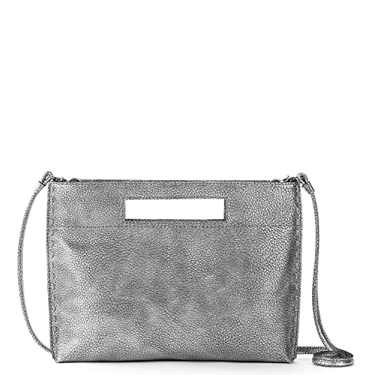 The Sak Linden 3-in-1 Convertible Crossbody Bag in Crochet, Adjustable Multi Use Strap, Dark Silver