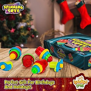 IPIDIPI TOYS Light Up Spinning Tops - Light Up Spinner Toy for Kids - Christmas Party Favors, Stocking Stuffers, Classroom Prizes, Birthday Party Toys, for Boys and Girls, Red, Pack of 12