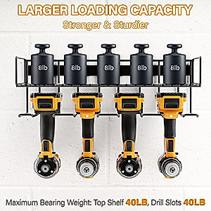 Power Tool Organizer Wall Mounted, Tool Storage Organizer Holder, Heavy Duty Utility Rack, Garage Tool Organizer, Cordless Drill Holder, Pegboard Tool Organization, Tool Shelf for Men,Father’s Day