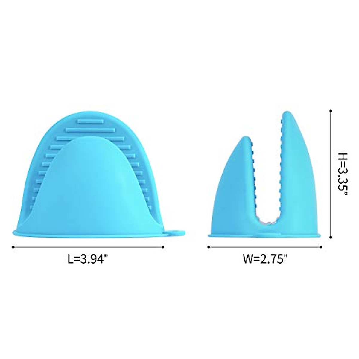 Vaincre 4PCS Silicone Oven Mitts Heat Resistant, Silicone Potholders for Kitchen, Mini Oven Mitts Rubber Oven Glove, Kitchen Mittens Pinch Mitts, Cute Cooking Mitts (Blue and Green)