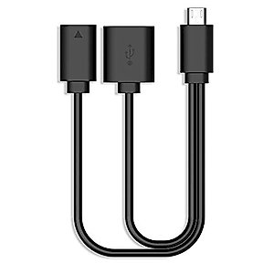 Rii F1 Micro USB Host OTG Adapter Cable Micro USB to USB For Smart TV, Compatible with Rii Keyboards, Logitech Keyboards, and Nintendo Switch, SNES, NES Classic