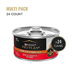 Purina Pro Plan High Protein Cat Food Wet Gravy, Beef and Chicken Entree - (Pack of 24) 3 oz. Pull-Top Cans