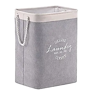 Fiona's magic 75L Large Laundry Hamper Basket with Detachable Brackets and Handle, Collapsible Storage Basket for Bedroom, Bathroom Clothing and Toys Organization, Grey
