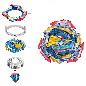 Bey Burst Gyro Toy Set Metal Fusion Attack Top Grip Toy Blade Set Game 2 Top Burst Gyros 2 Two-Way Launcher Great Birthday Gift for Boys Children Kids 6 8 10+