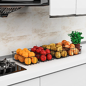 12 Pack (3 Szie) Small Wire Storage Baskets for Organizing,Pantry Organization Bins for Cabinets, Metal Basket for Kitchen, Laundry, Garage, Fridge, Bathroom Countertop,Freezer Organizer(Black)