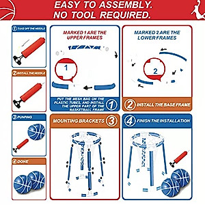 HAHAKEE Pool Basketball Hoop,Swimming Pool for Kids & Adults,Great Choice in Summer Water Play,Include 2 Balls and 1 Pump