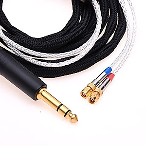 GAGACOCC 16 Cores 5N OCC Silver Plated Headphone Upgrade Cable SMC for Hifiman He-5 He-6 He-300 He-400 He-500 HE560 (4FT, 1/4 6.35mm Plug)