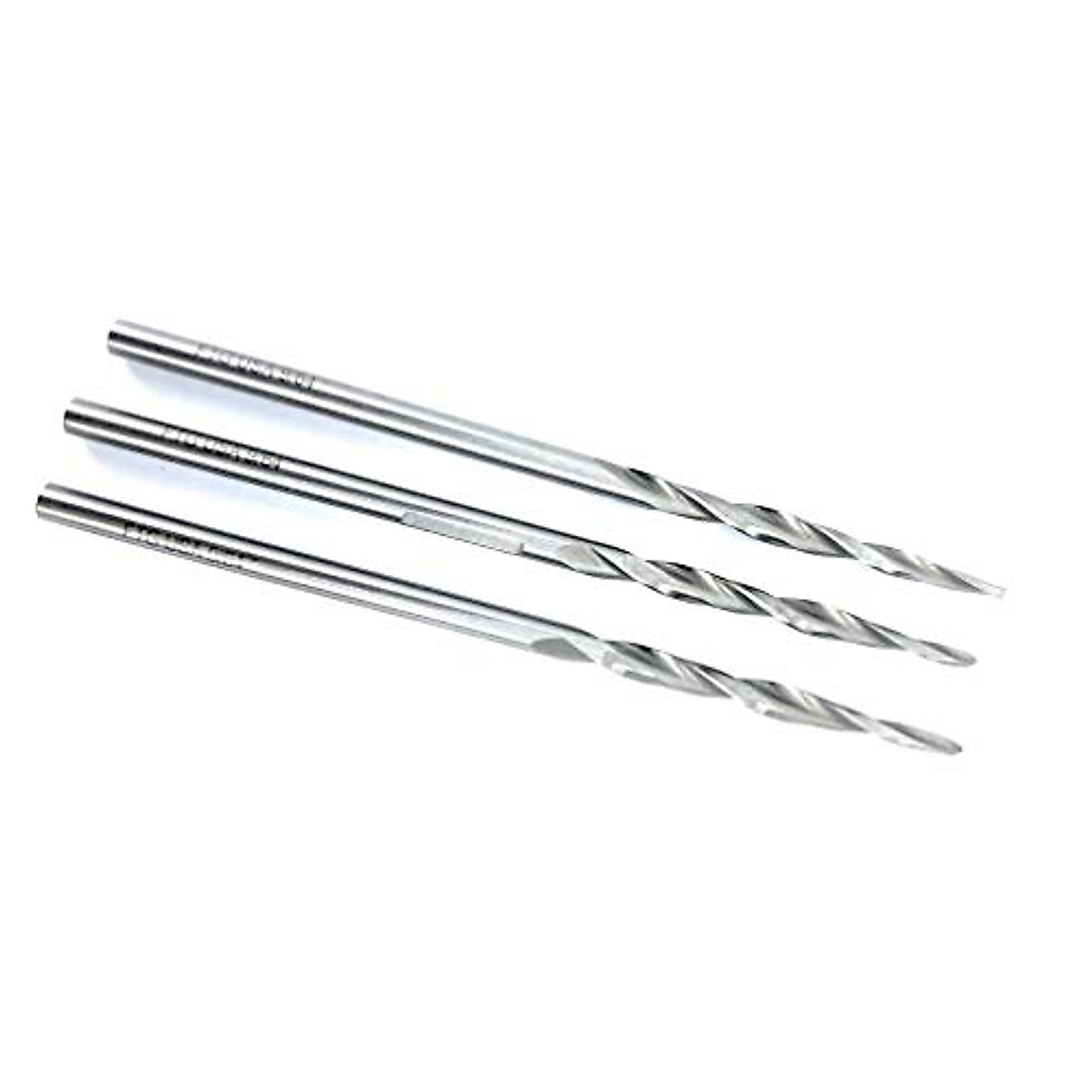 FTG USA Replacement Wood Countersink Drill Bit Set 3 Piece Same Size #6 (9/64") Parabolic Flute Taper Point for Woodworking with Straight Shank - Tapered HSS M2 Drill Bit Only