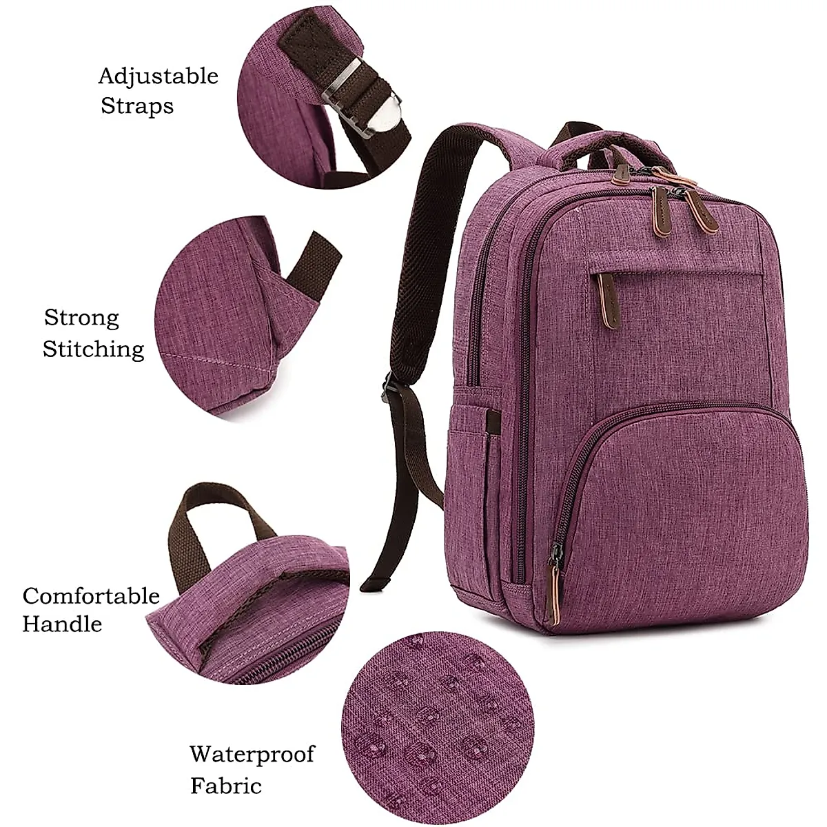 Business Laptop Backpack for Men Women, Travel Backpack Airline Approved, Work College School Backpack with Multi Pocket (Purple)