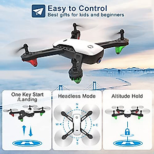 SANROCK U52 Drone with 1080P HD Camera for Adults Kids, WiFi Live Video FPV Drones RC Quadcopters for Beginners, Gesture Control, Gravity Sensor, Altitude Hold, 3D Flip, Custom Route, One Key Backward