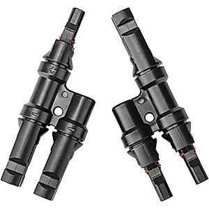 Solar Odyssey Solar Panel Y Branch Connector | T Branch 2 Way Solar Connector | Easy Installation Mount Tool for Parallel Connection Between Solar Panels FMM+MFF (1 Pairs)