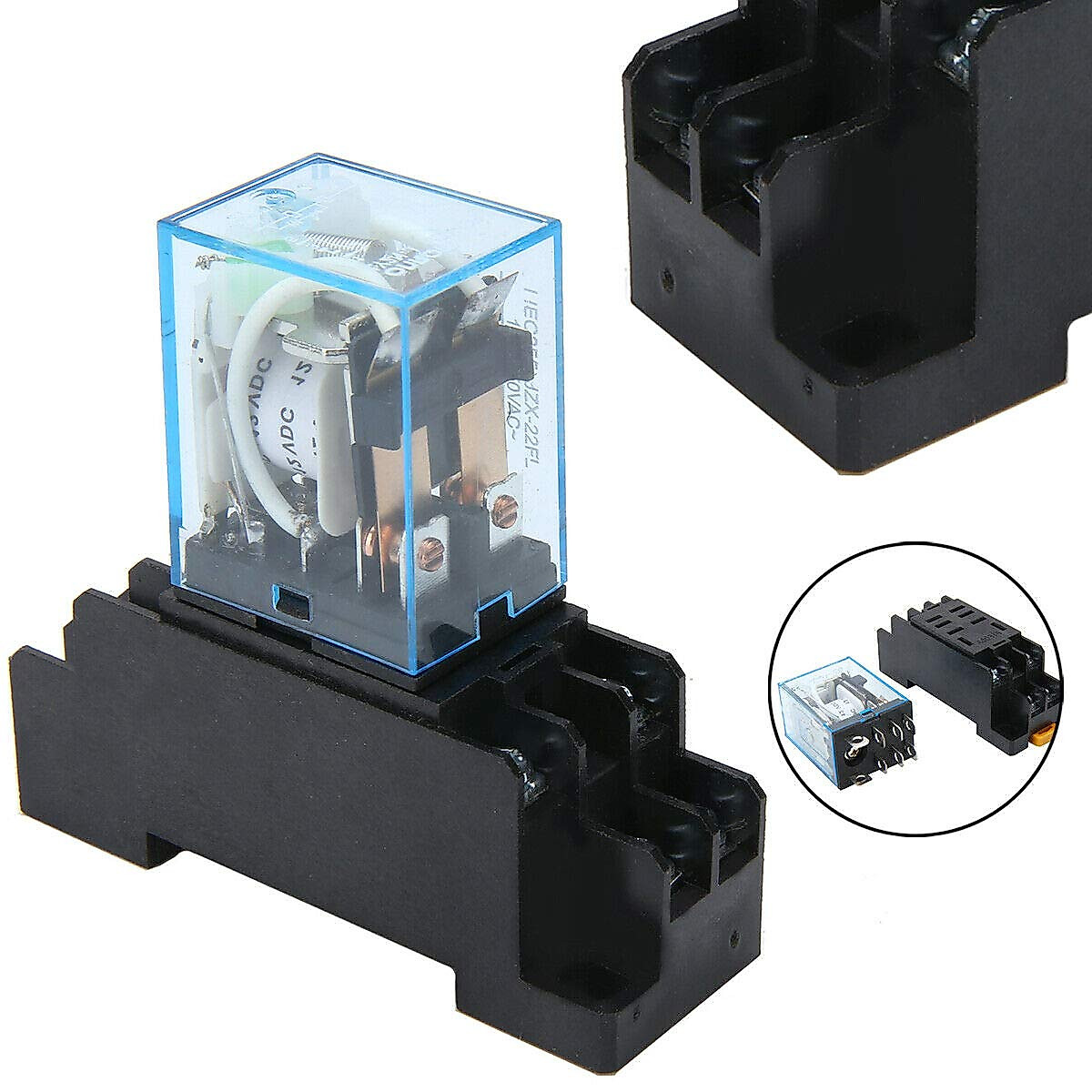 Gump's grocery 12V DC Coil Power Relay LY2NJ DPDT 8 Pin HH62P JQX-13F with Socket Base