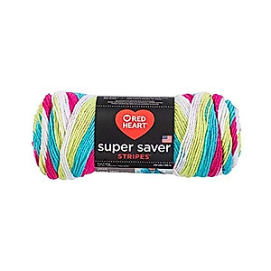 Bulk Buy: Red Heart Super Saver (2-Pack) (Retro Stripe, 5 oz Each Skein)