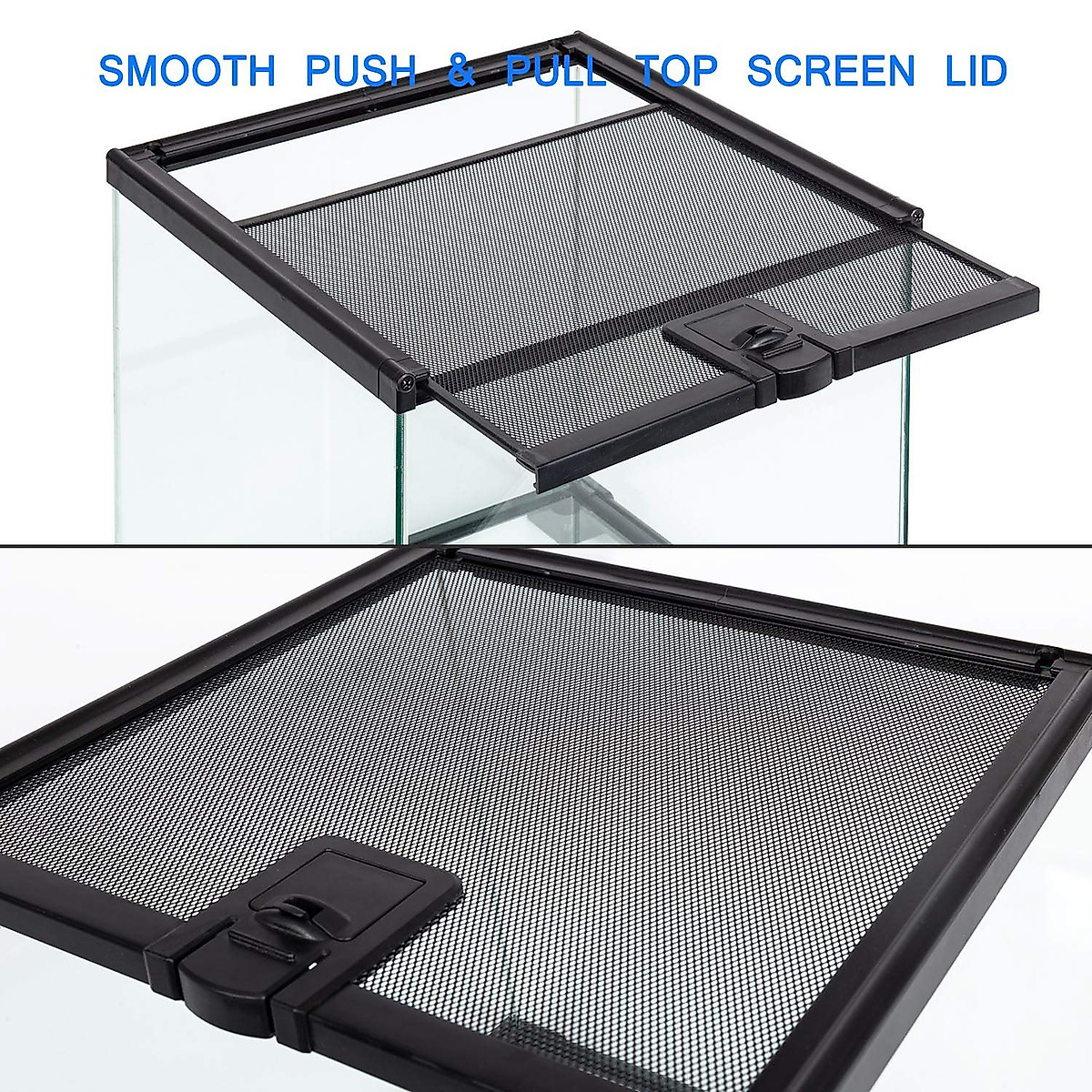 REPTIZOO Small Glass Tank 8 Gallon, Top Opening Terrarium 12" x 12" x 12" Leopard Gecko Tarantula Young Lizard Hermit Crab Frog Insects Breeding Tank