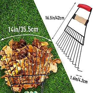 Colwelt Steel Leaf Scoops and Claws, Rugged Steel Leaf Scoop for Lawn and Garden Cleanup, Large Sized Leaf Grabber for Larger Pickup Capabilities(Steel, not Plastic)