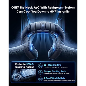 RANVOO No.1 Cooling A/C AICE 3 AI Neck Air Conditioner 7000mAh 30H [Full-body Cooling/Heating] for All Seasons [Health Monitor] Personal Neck Fan Cooler Heater Rechargeable Wearable Music Call Gift