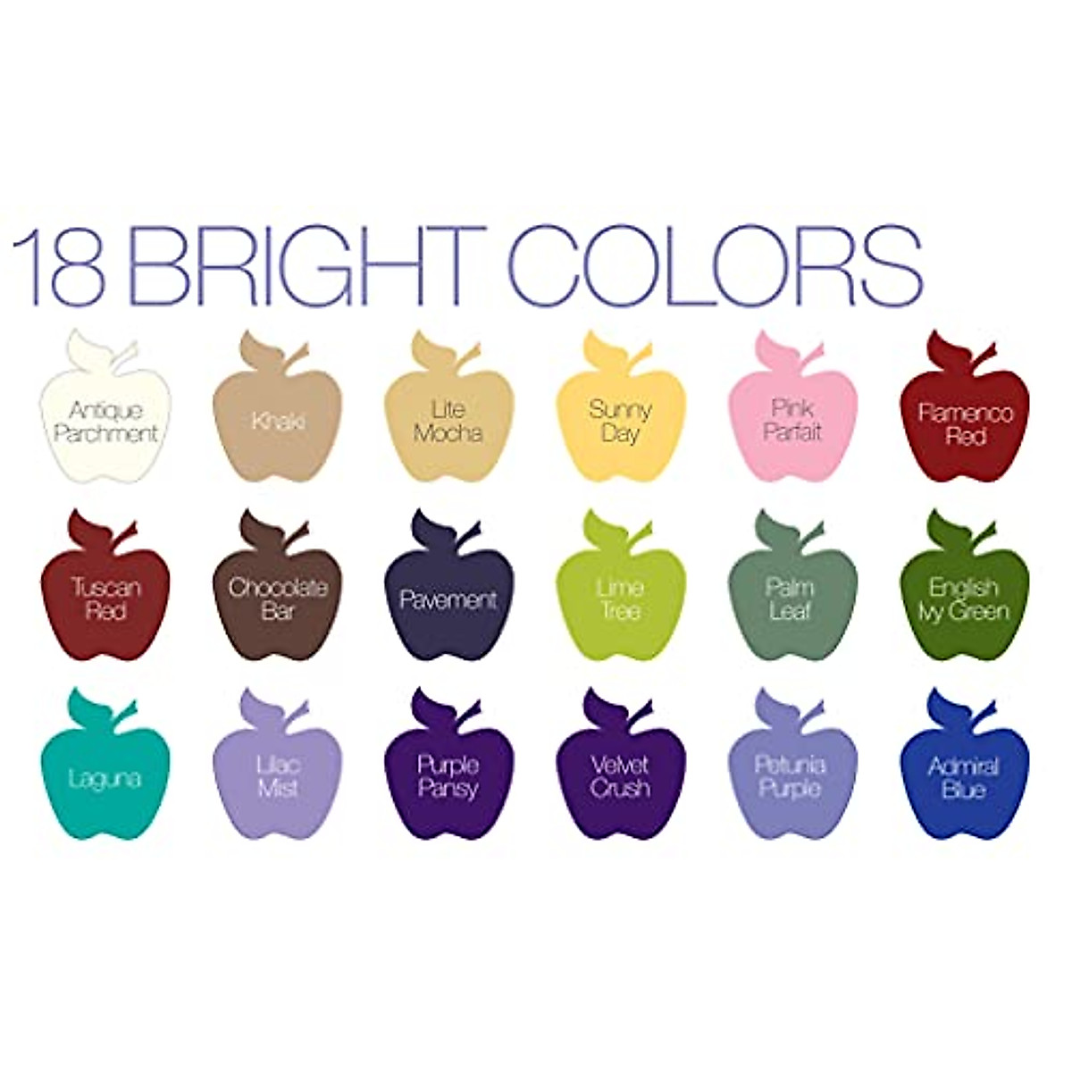 Apple Barrel PROMOABII Matte Finish Acrylic Craft Paint Set Designed for Beginners and Artists, Non-Toxic Formula That Works on All Surfaces, 2 Fl Oz (Pack of 18), 18 Colors May Vary, Count