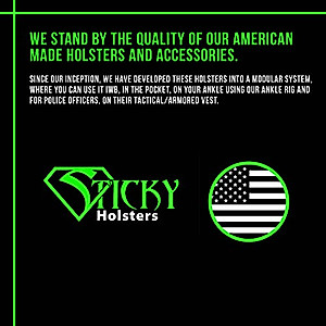 Sticky Holsters Concealment Holster for Men and Women - OR-5 - Fits Glock 42,43,43X,26,27, Ruger Max 9, Sig Sauer P365 and Similar with Optic Setups - Ambidextrous - IWB/Pocket Carry