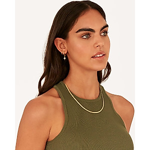 PAVOI 14K Yellow Gold Plated S925 Sterling Silver Post Lightweight Drop Dangle Huggie Hoop Earrings for Women | Dainty Star Earrings