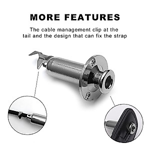 SAPHUE 6.35mm Acoustic Electric Guitar Bass Mono Endpin Output Jack Strap Button Jack Socket (Chrome)