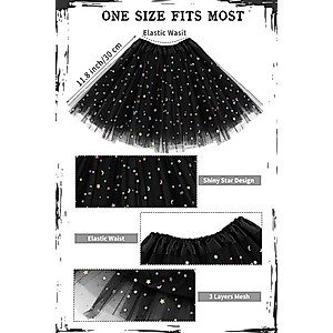 AOTHSO 6 Pieces Halloween Girls Black Cat Costume Set Long Sleeve Pants Headband Bowtie Tail Tutu Skirt Accessories for Kids