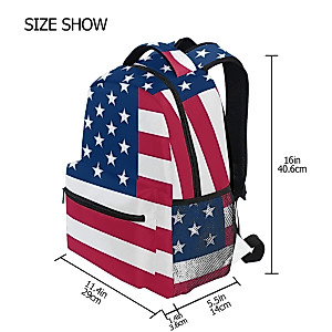 Nander Backpack Travel American Flag School Bookbags Shoulder Laptop Daypack College Bag for Womens Mens Boys Girls
