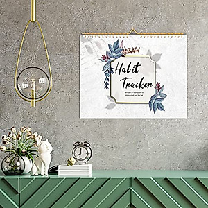 Habit Tracker - Daily Habit Tracker Journal and Goal Board with Gold Spiral Binding, 12 Months Undated Daily Weekly and Monthly Gradients Habit Tracker Calendar to Boost Productivity, 8.5" x 11.5"