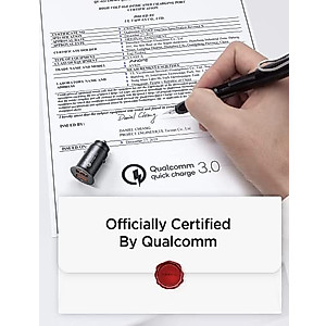 Fast Car Charger Adapter, 36W Super Mini AINOPE USB Car Charger Fast Charging [with 3.3ft USB C Cable] Dual QC3.0 All Metal Phone Charger Car Compatible with S21/S20/S10/S9, iPhone 13/12/11 pro/X/8