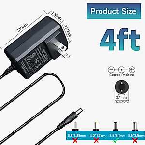 2Pack 5V 3A/3000mA DC Universal Power Supply Adapter, 100-240V 50/60Hz AC to DC 15W Wall Charger with 4 Tips for Router,CCTV Camera, Speaker,Power Bank, E-Reader,USB Fan and More 5V Devices, ETL FCC