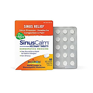 Boiron SinusCalm Tablets for Sinus Pain Relief, Runny Nose, Congestion, Sinus Pressure, Headache - 60 Count