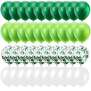 80 PCS St. Patrick's Day Party Decoration Balloons Confetti Balloons Set - Shamrock Balloons Clover Decor Balloons for Saint Patty's Day Irish Party Decorations Supplies