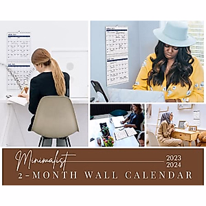 2023-2024 2-Month View Wall Calendar by StriveZen, Move-a-Page, Monthly, Foldable, Vertical, April 2023 - December 2024, 12x 28 Inches, Large, Minimalist, 21 Months