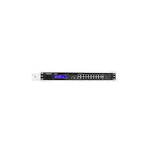 QNAP QGD-1602P-C3758-16G 18 Port Smart Edge PoE Switch with 2.5GbE and 10GbE Capability, Intel Atom C3758 CPU, 16gb ram